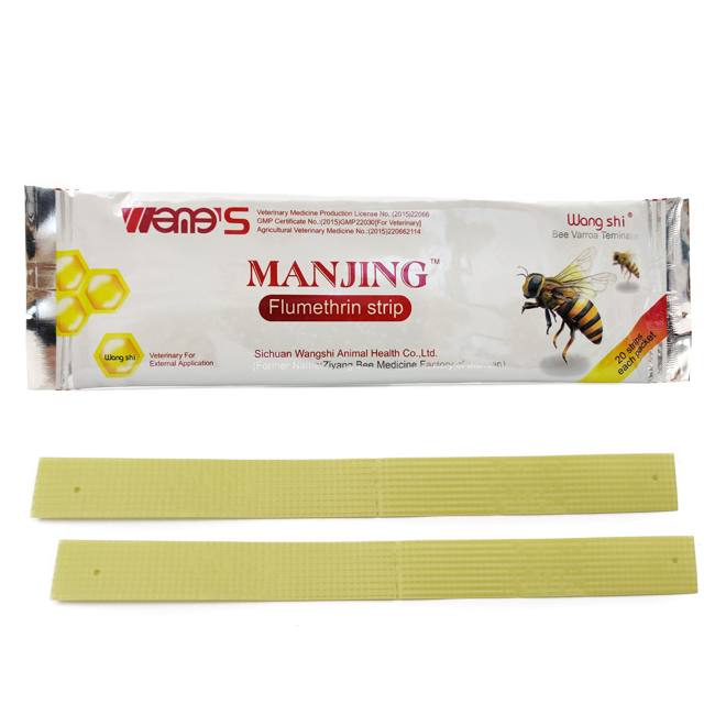 Wangshi Flumethrin Strips for Varroa Mite Treatment 20 Strips/Bag