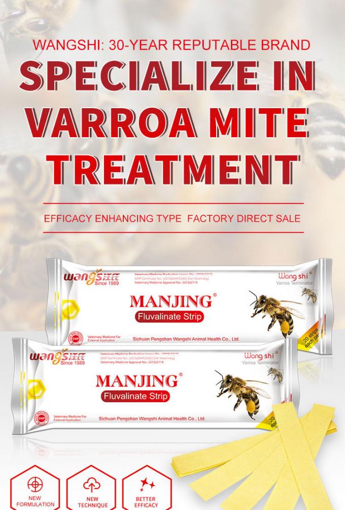 Wangshi Bee Medicine Manjing flumethrin Strip Varroa Mite Treatment for ...